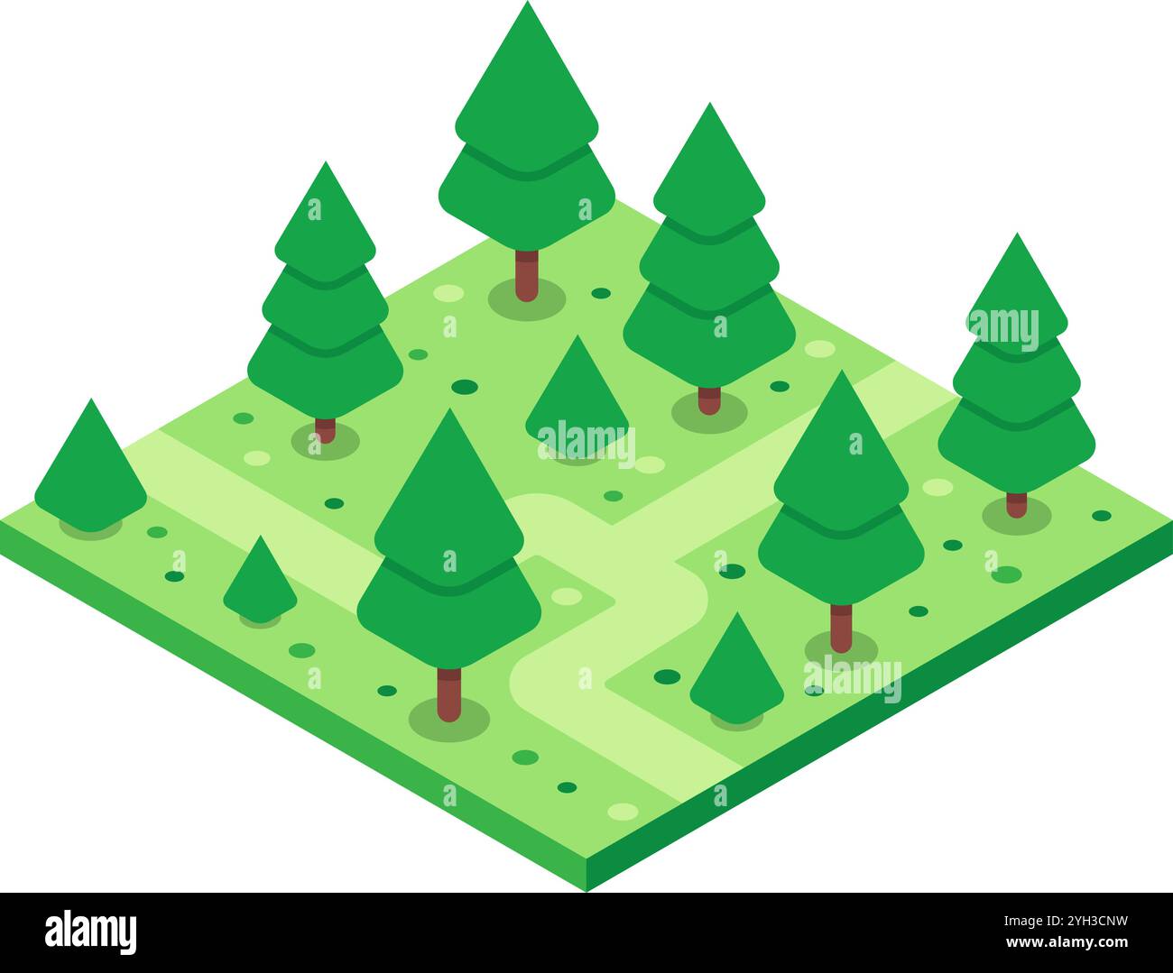 Aerial view lush green meadow Stock Vector Images - Alamy