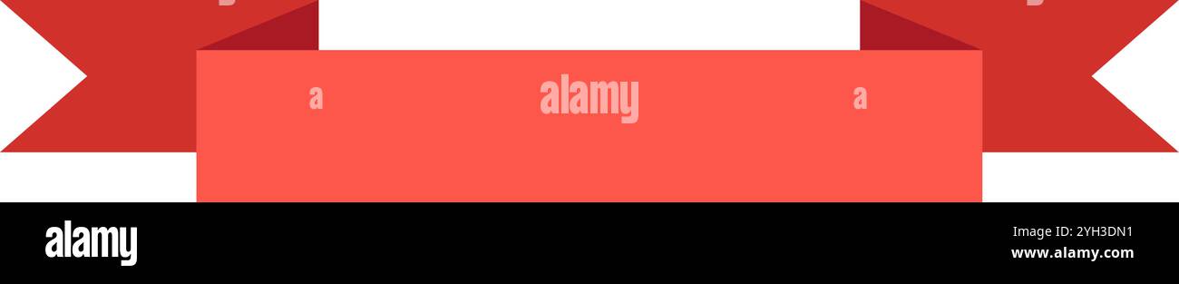 Create eye catching red ribbon banner with blank space for your message ...