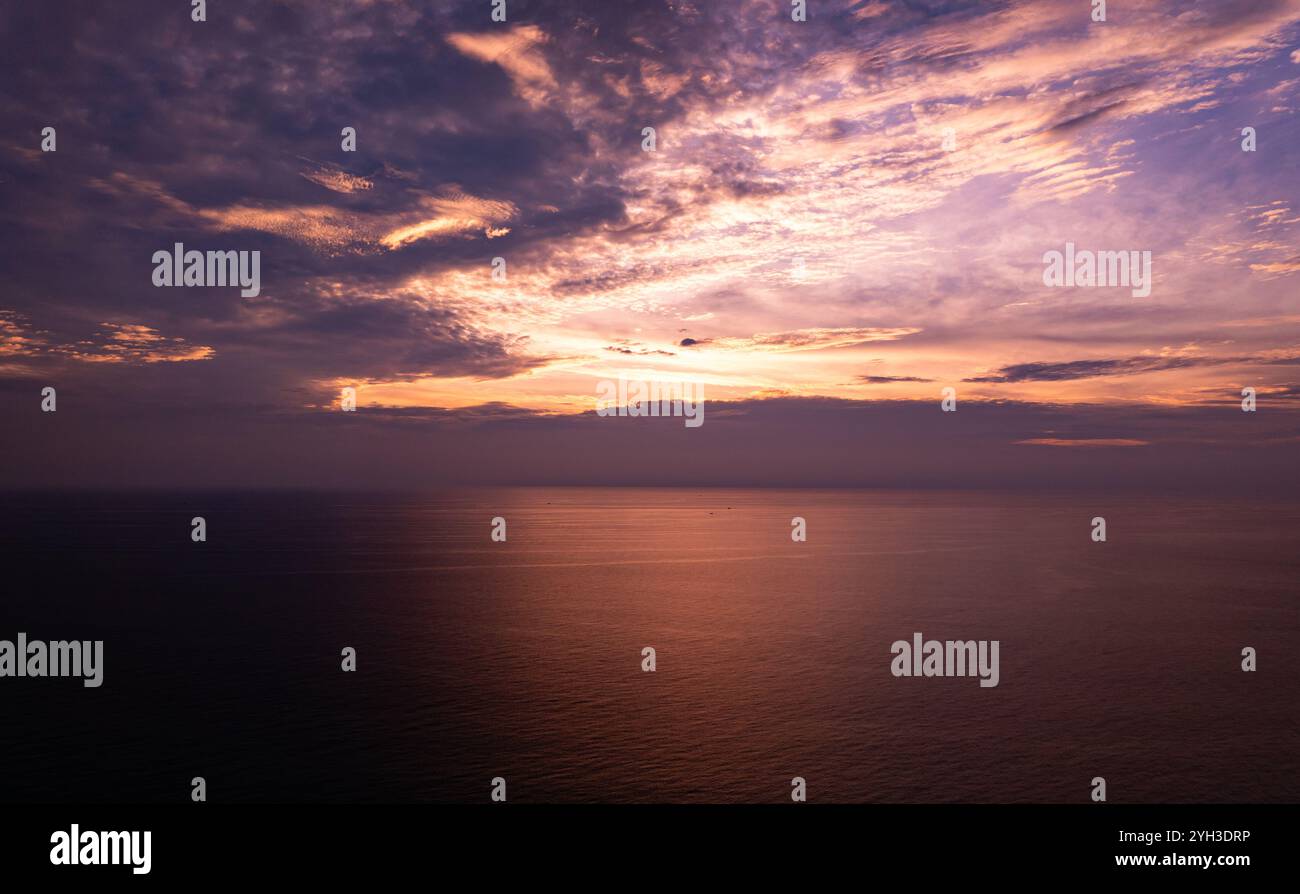 Majestic sunset clouds sky landscape,Amazing colorful light of nature ...