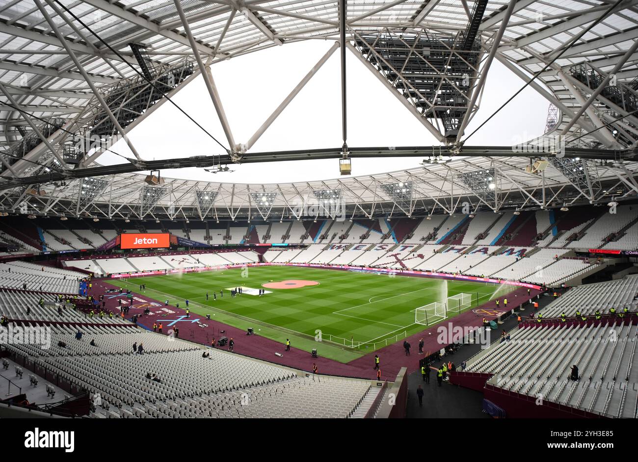 A general view of the pitch and stands ahead of the Premier League ...