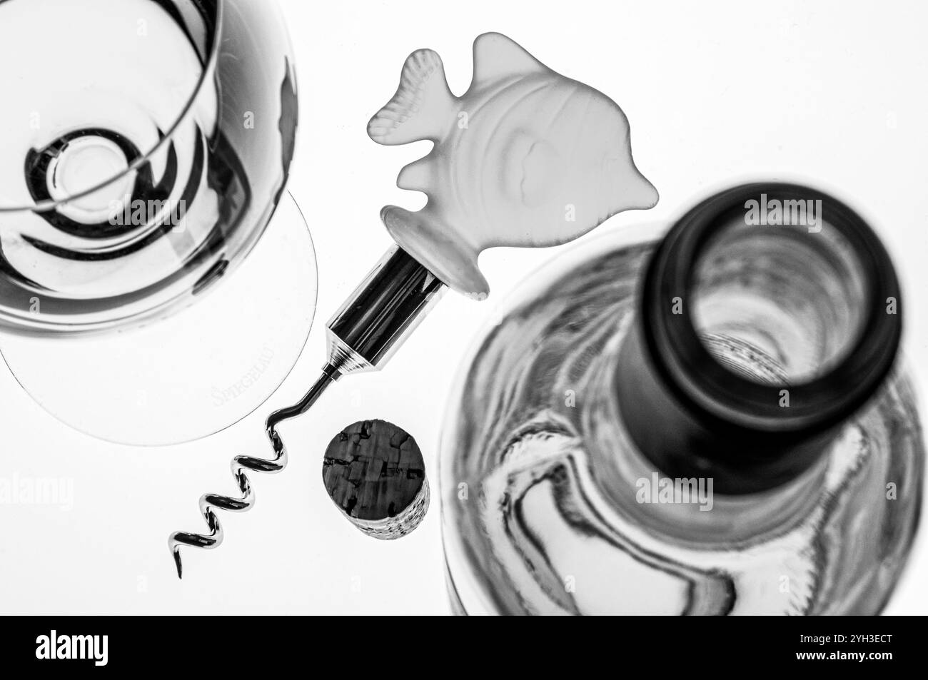 Concept fish & white wine meal food combination with white wine glass ...