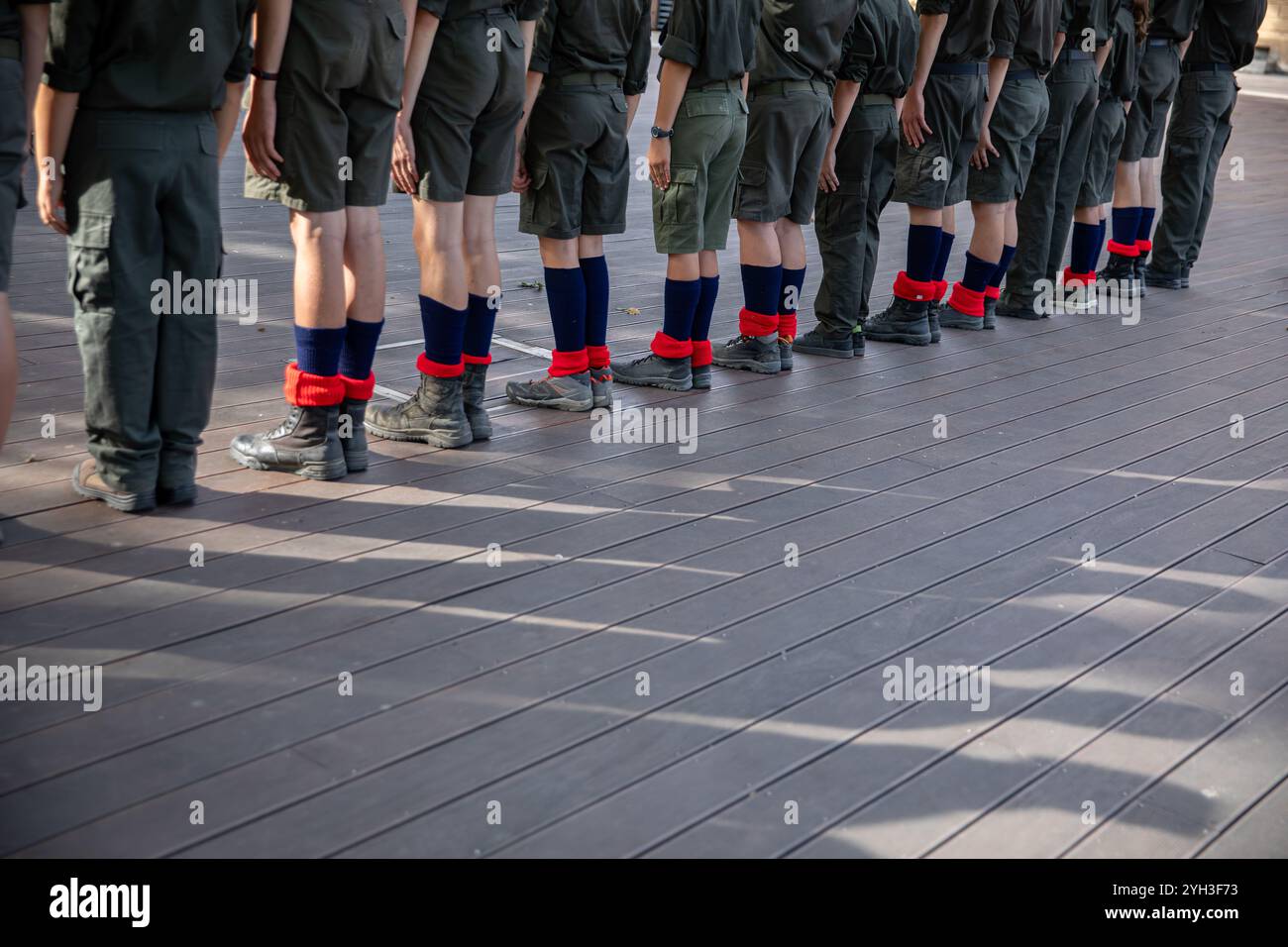 Young Cadets standing proudly in a disciplined line formation in their ...