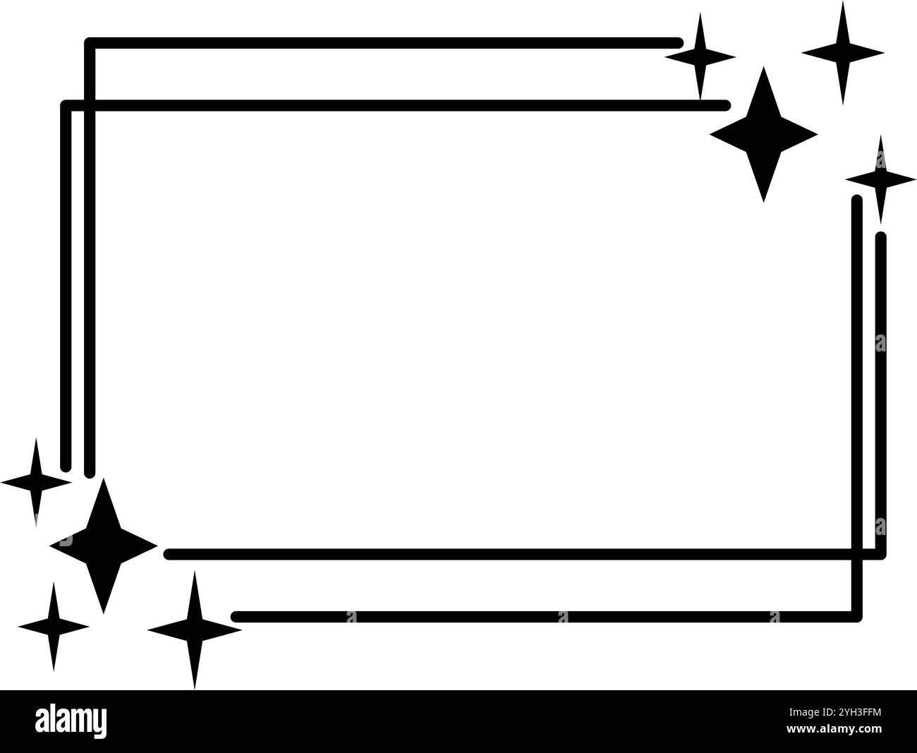 twinkle starry frame cartoon vector illustration Stock Vector Image ...