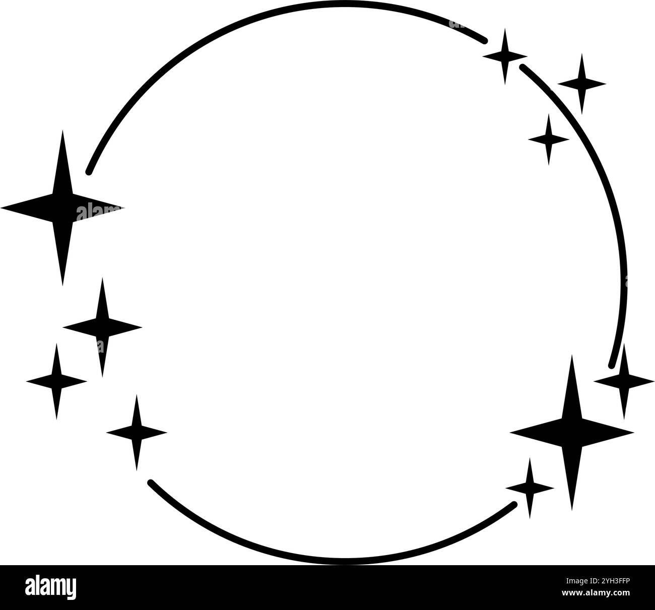 sparkle starry frame cartoon vector illustration Stock Vector Image ...