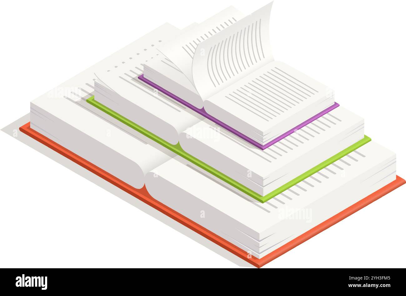Pages turning on open book Stock Vector Images - Alamy