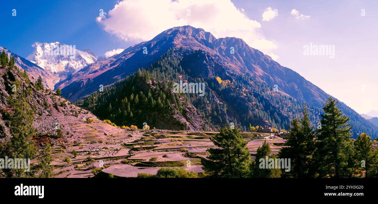 A landscape with rivers and mountains, Miyar Valley is a remote and ...