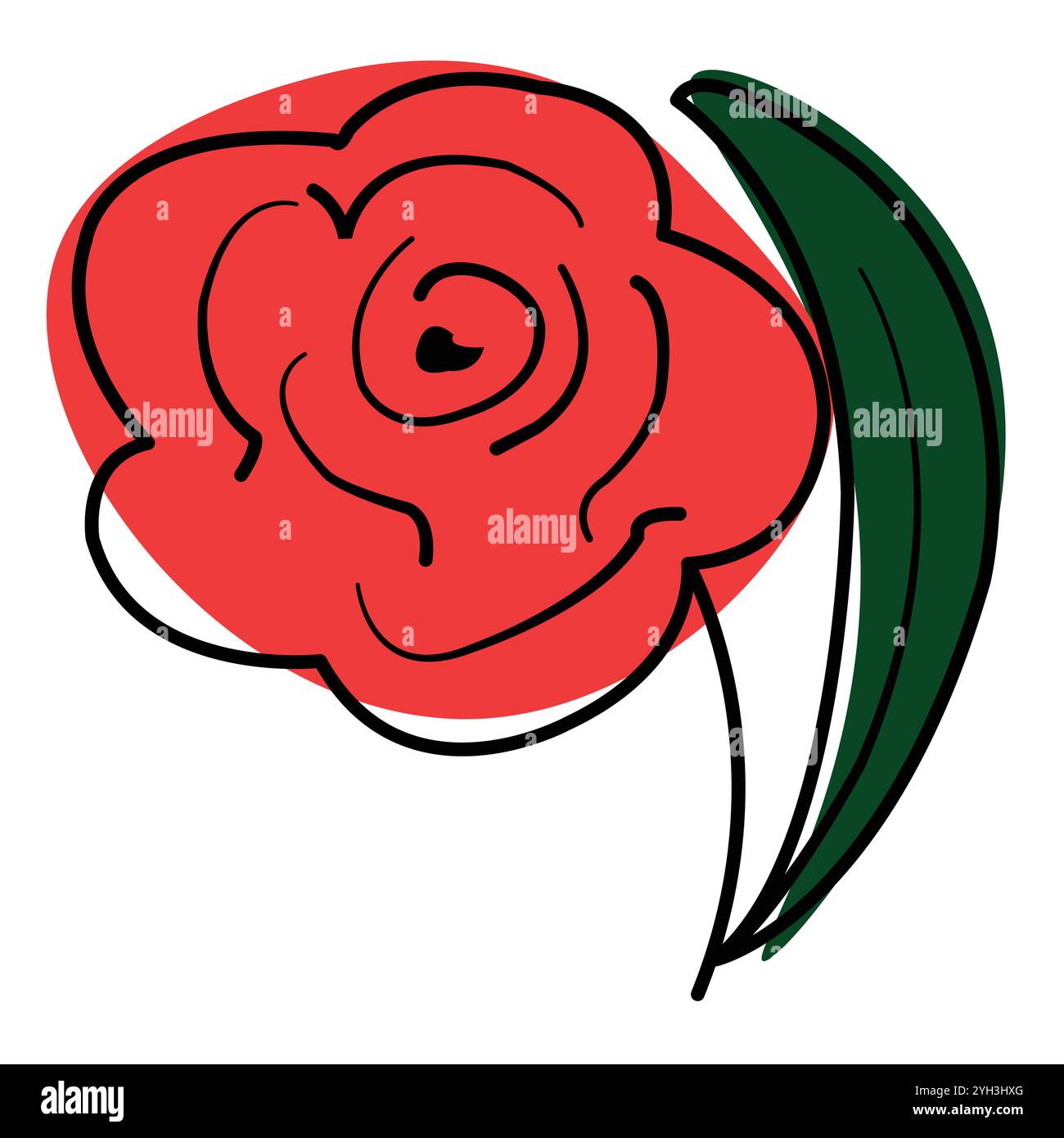 Simple rose in garden Stock Vector Images - Alamy