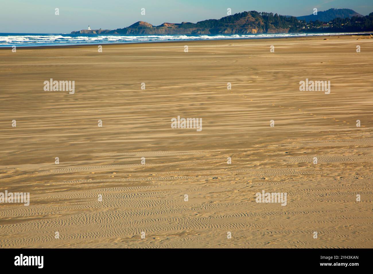Beach at North Jetty, Yaquina Bay State Park, Newport, Oregon Stock ...