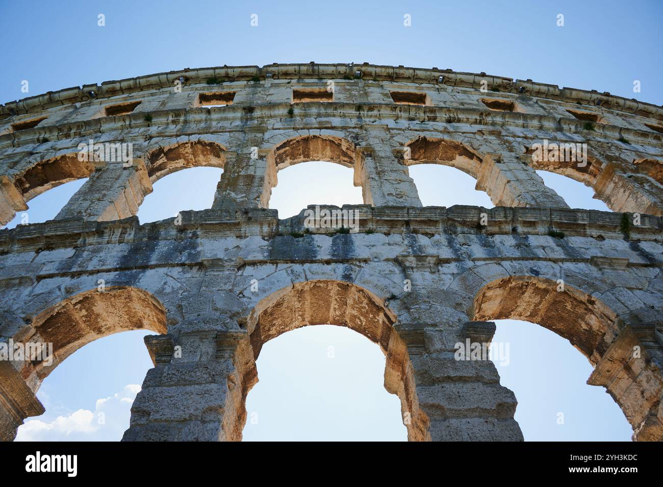 parts of the Roman amphitheater in Pula which is the sixth largest ...