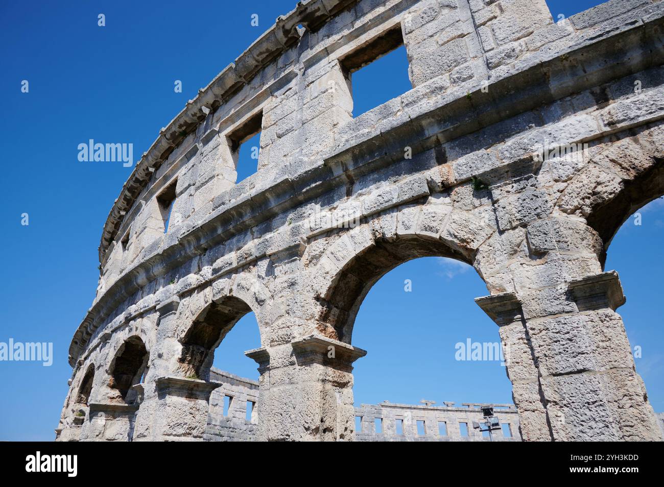 parts of the Roman amphitheater in Pula which is the sixth largest ...