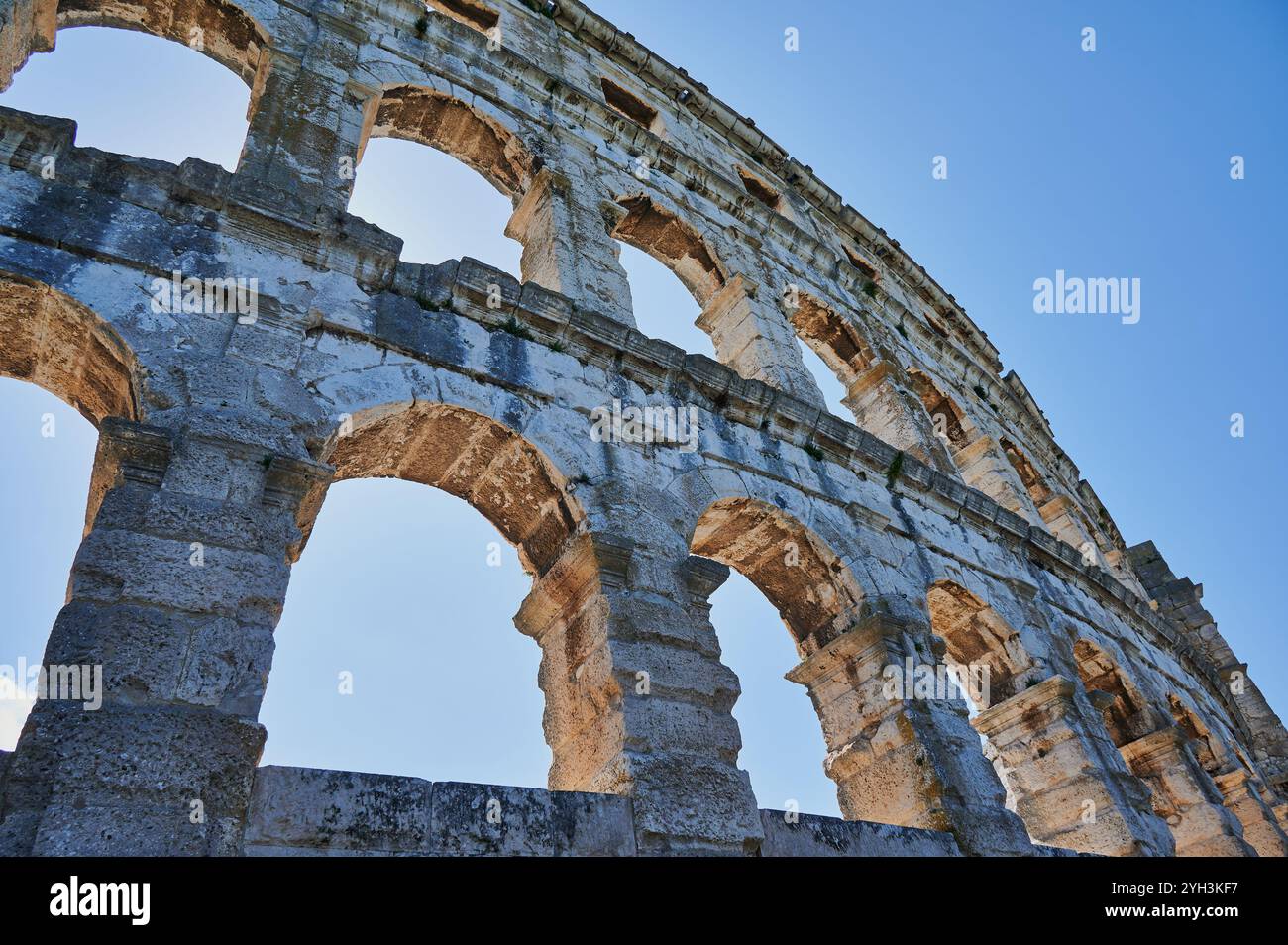 parts of the Roman amphitheater in Pula which is the sixth largest ...