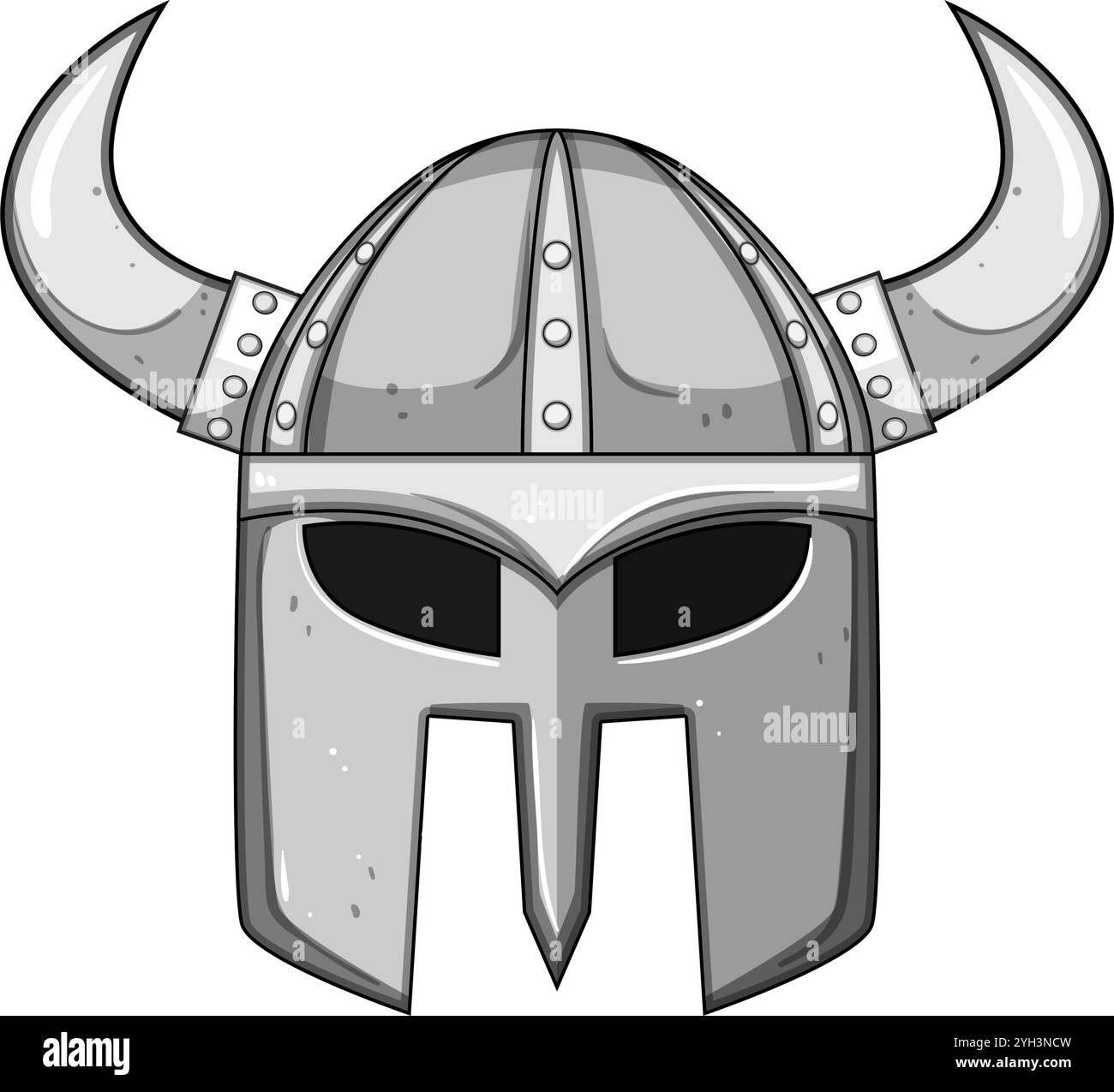 raider viking helmet cartoon vector illustration Stock Vector Image ...