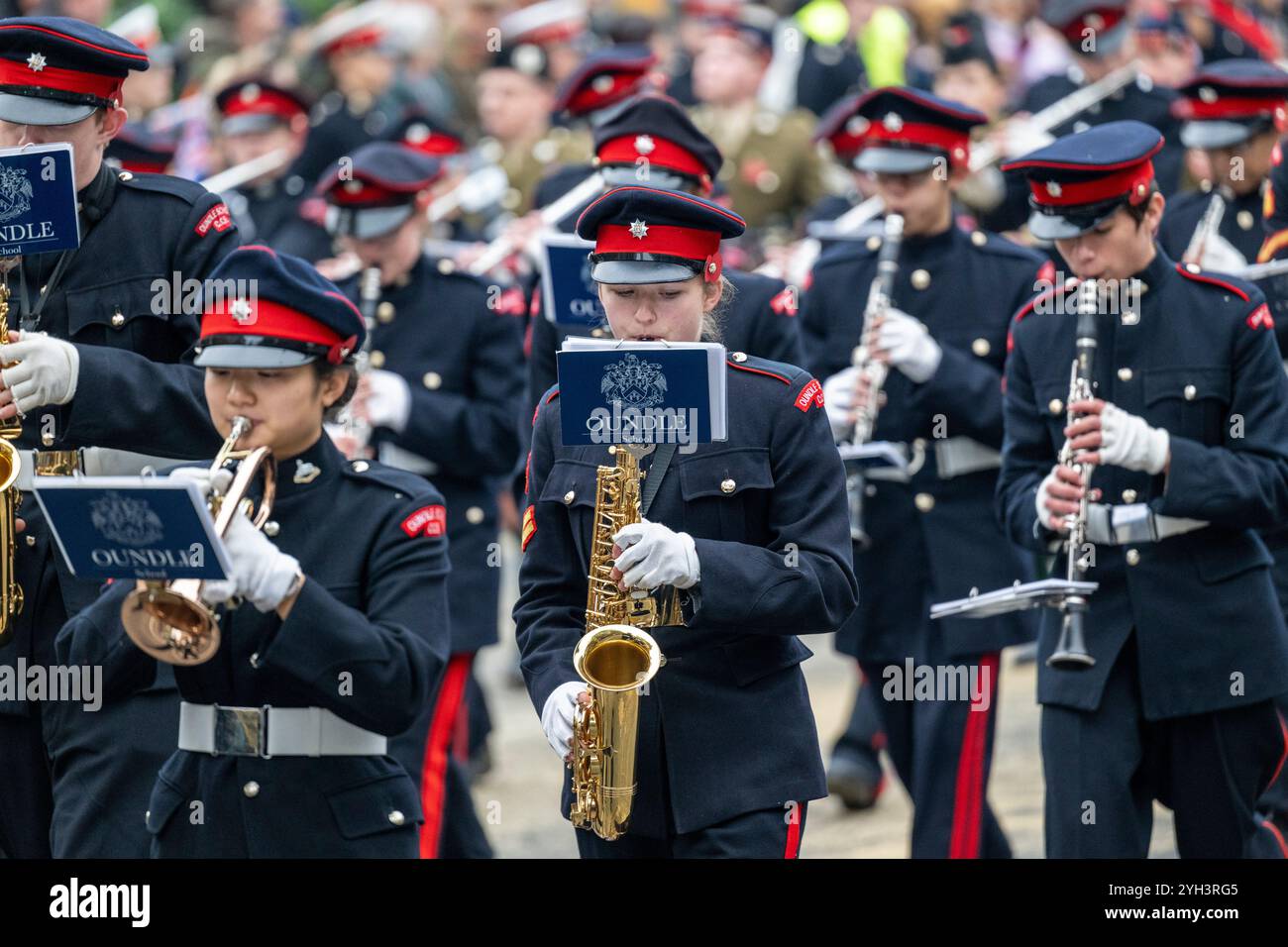 London, UK. 9 November 2024. Oundle School band in The Lord Mayor's ...
