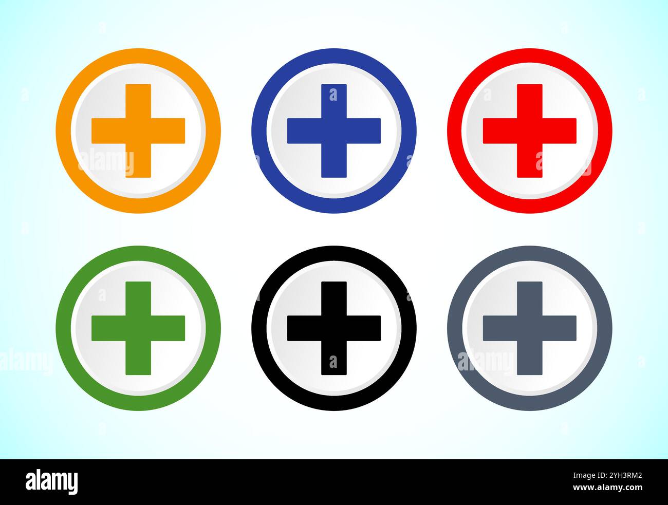 Plus icon design, Add icon set colorful design Stock Vector Image & Art ...