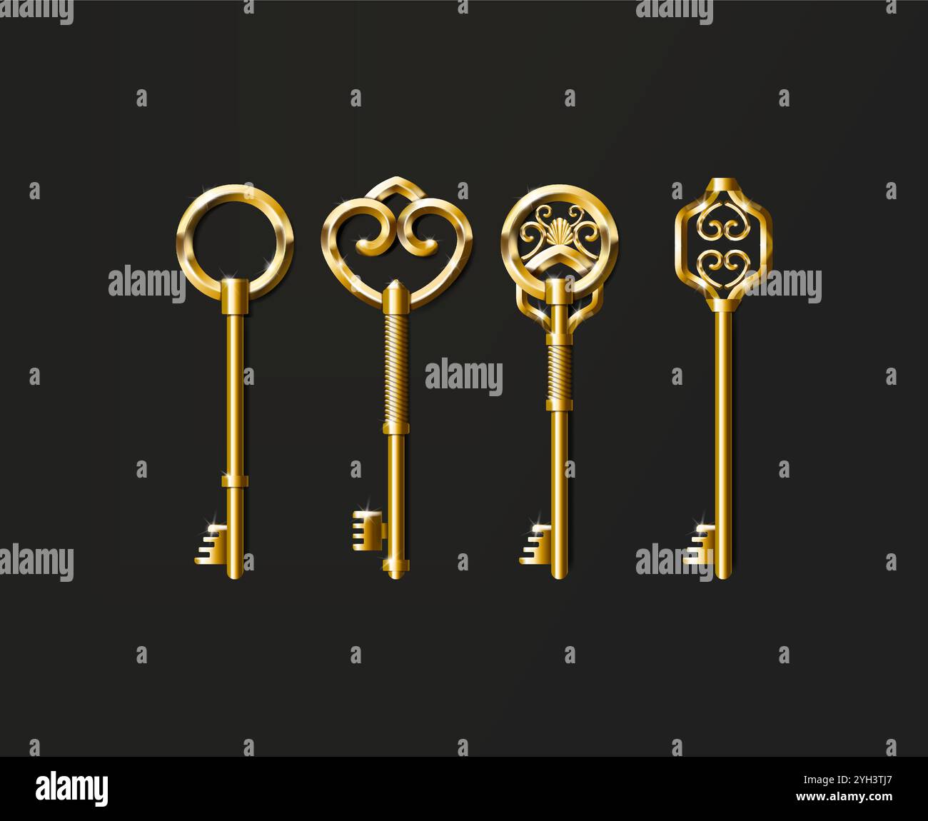 Old keys. Vintage gold keys Stock Vector Image & Art - Alamy