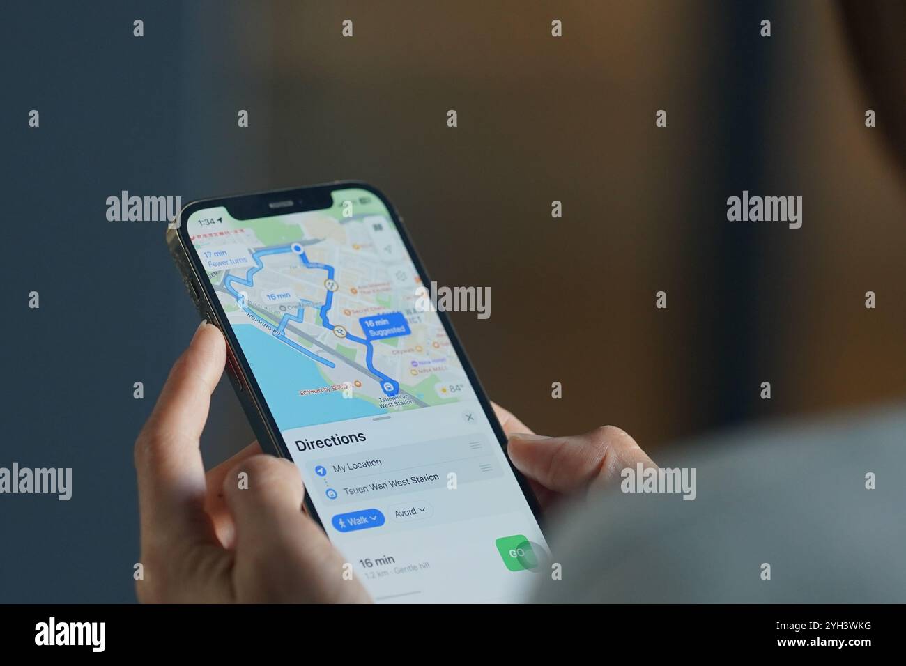 In this photo illustration, A woman browses the Google Maps APP to view ...