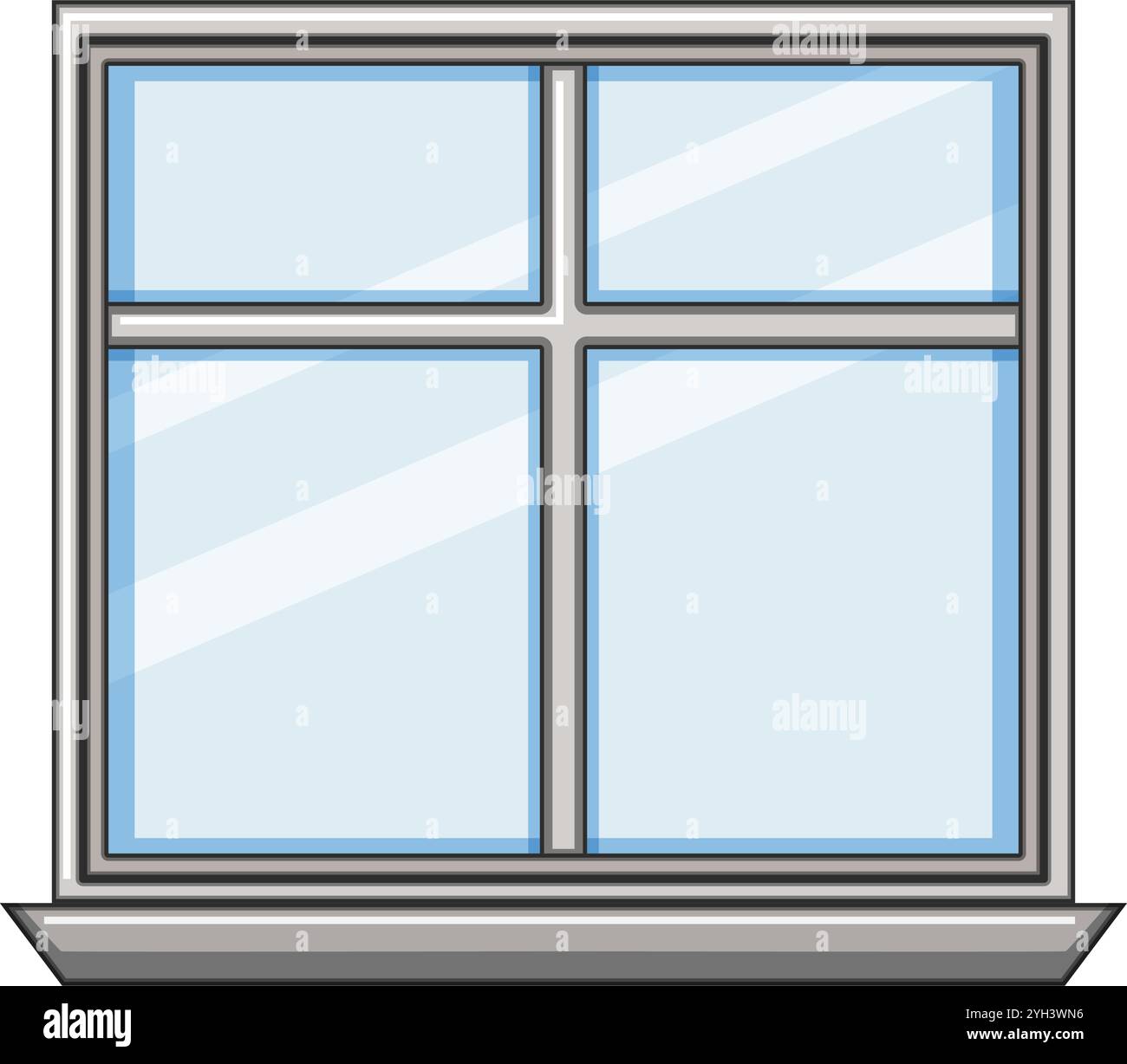 glazing window frame cartoon vector illustration Stock Vector Image ...