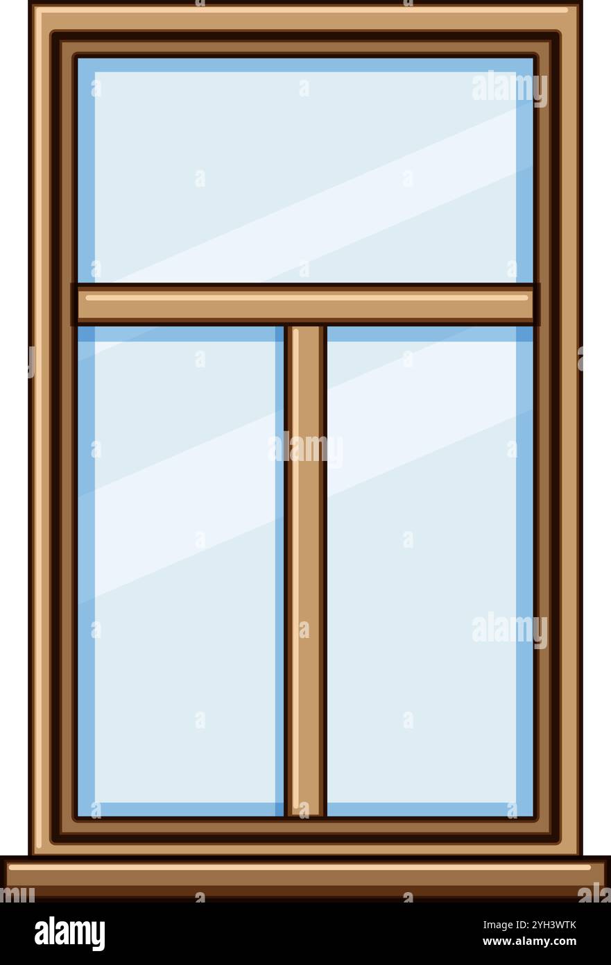 mullion window frame cartoon vector illustration Stock Vector Image ...
