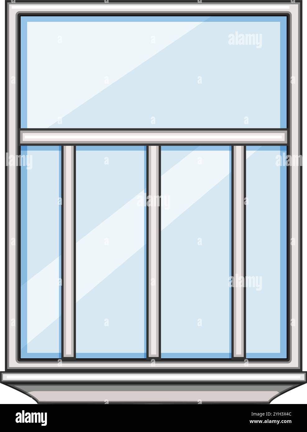 sash window frame cartoon vector illustration Stock Vector Image & Art ...