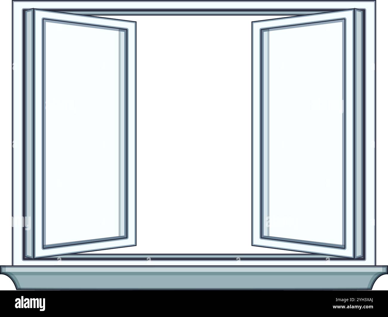casement window frame cartoon vector illustration Stock Vector Image ...
