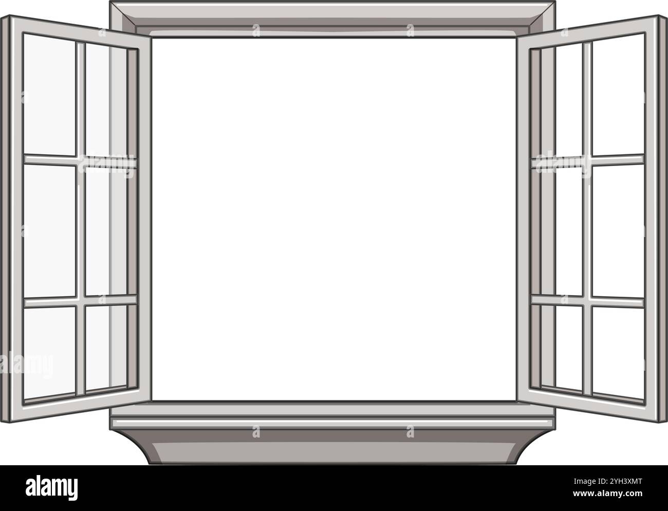 vinyl window frame cartoon vector illustration Stock Vector Image & Art ...