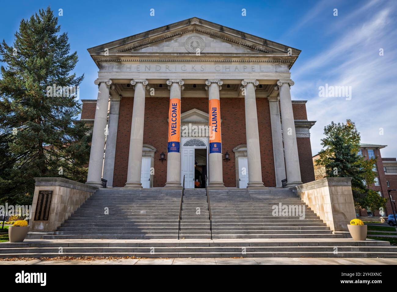 The exterior façade of Hendricks Chapel on the Syracuse University ...