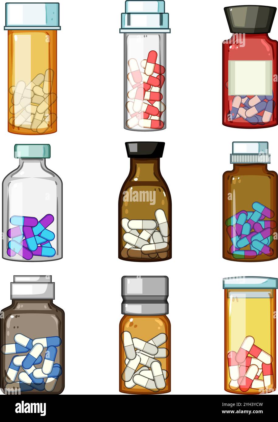 antibiotic pills set cartoon vector illustration Stock Vector Image ...