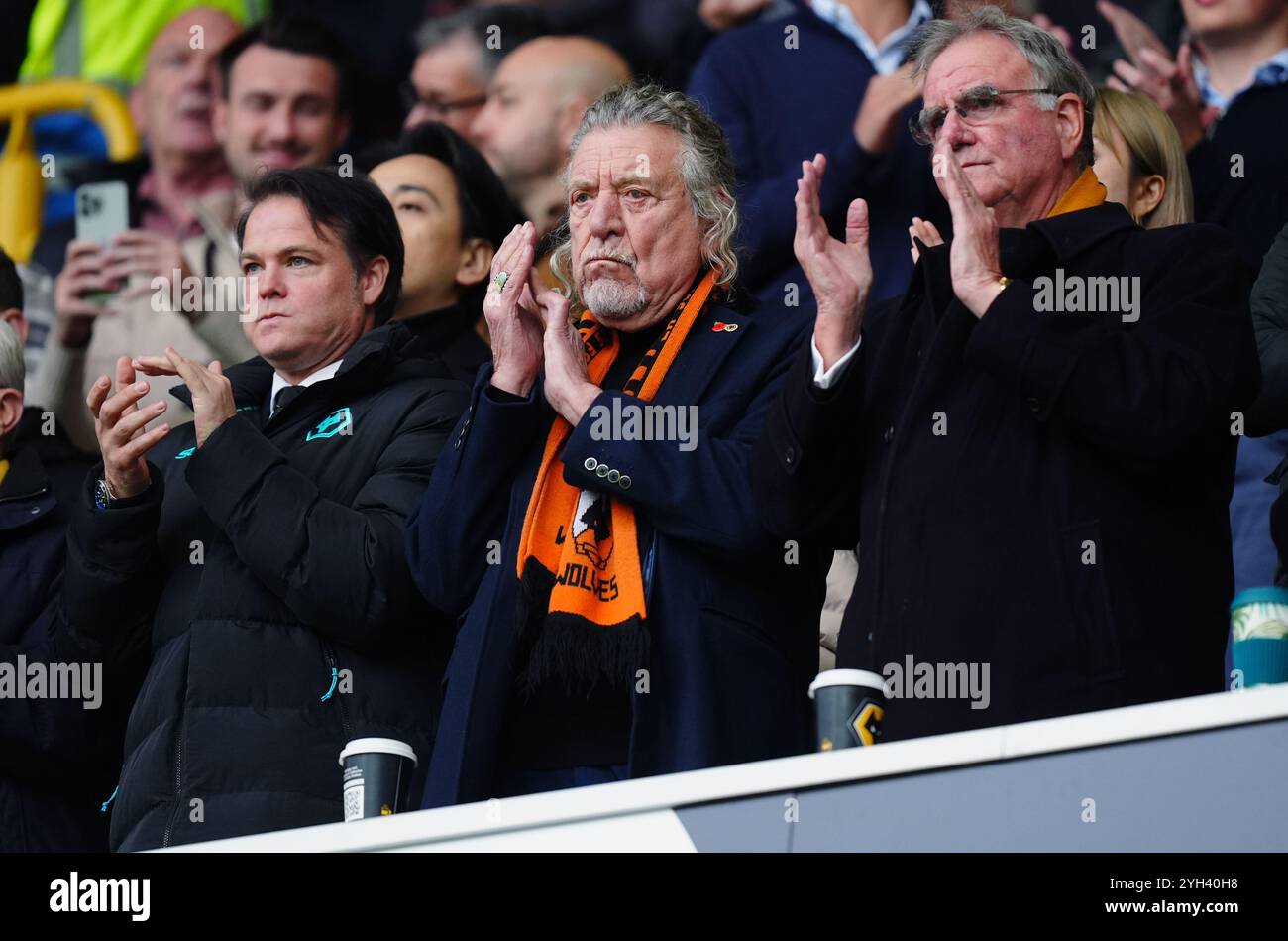 Robert Plant during the Premier League match at Molineux, Wolverhampton ...