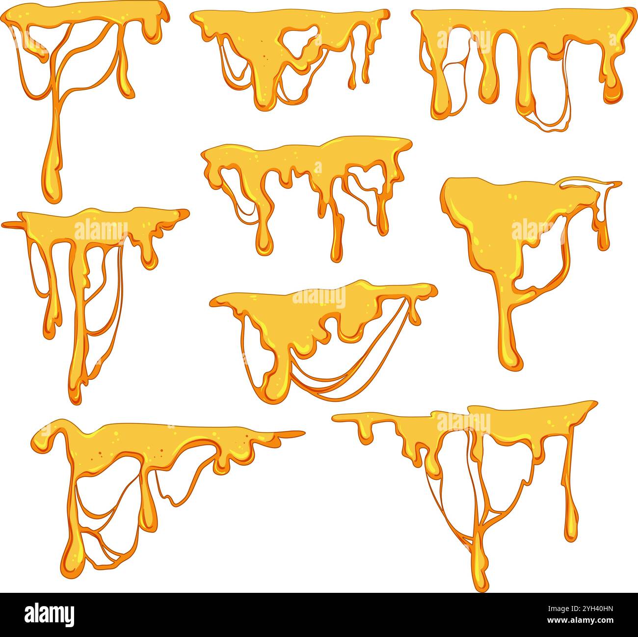 dripping oil stain set cartoon vector illustration Stock Vector Image ...