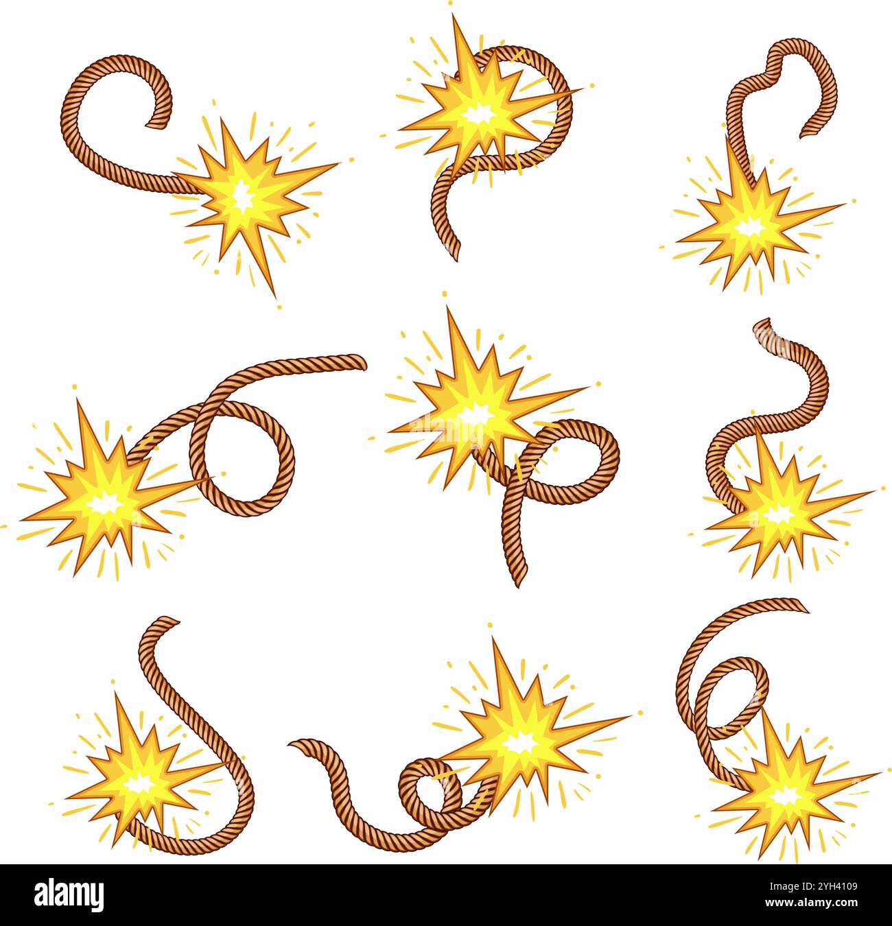 dynamite fuse set cartoon vector illustration Stock Vector Image & Art ...