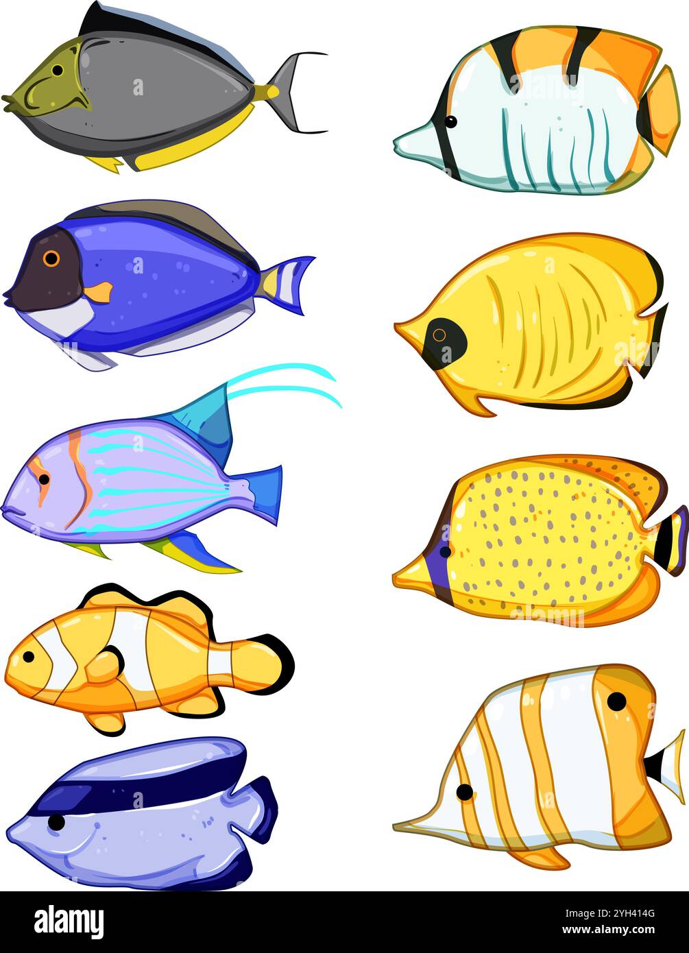 exotic fish set cartoon vector illustration Stock Vector Image & Art ...