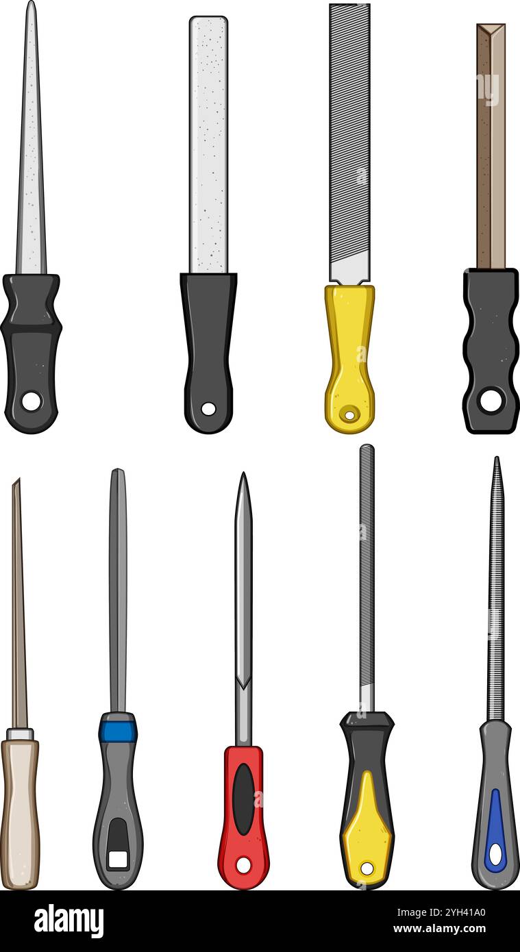 file tool set cartoon vector illustration Stock Vector Image & Art - Alamy