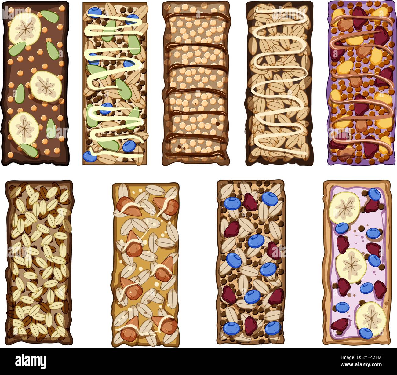 granola bar set cartoon vector illustration Stock Vector Image & Art ...