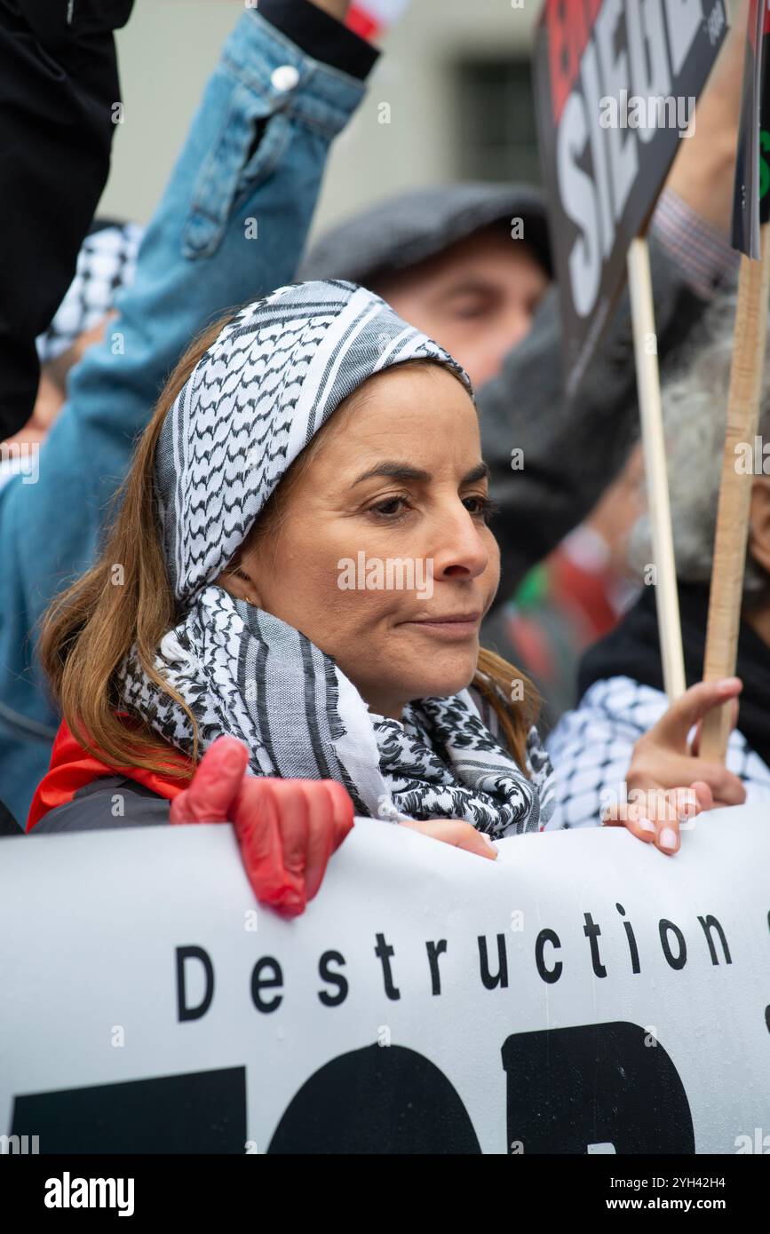 London, UK. 2nd Nov 2024. Pro Palestine supporter at the National March ...