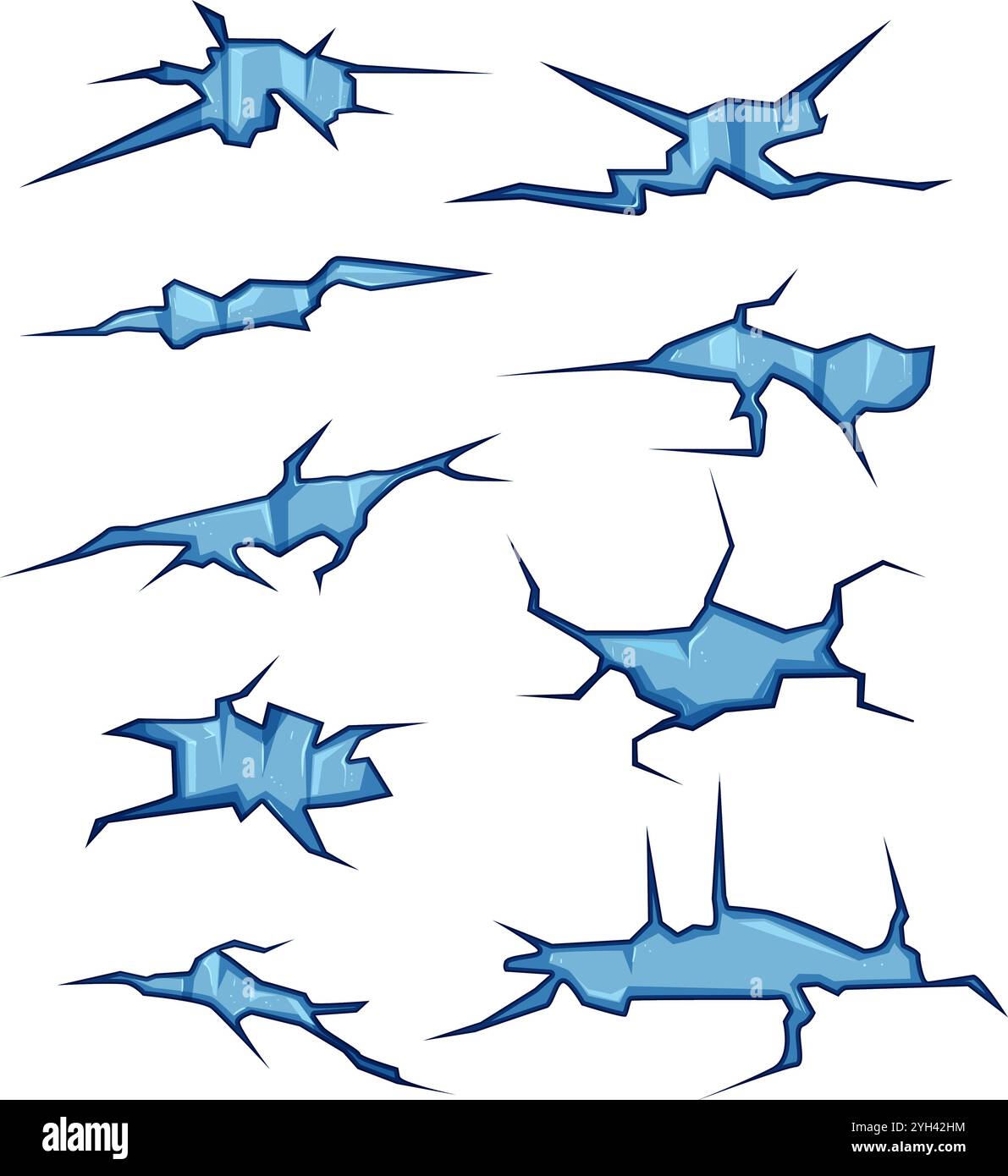 ice crack set cartoon vector illustration Stock Vector Image & Art - Alamy