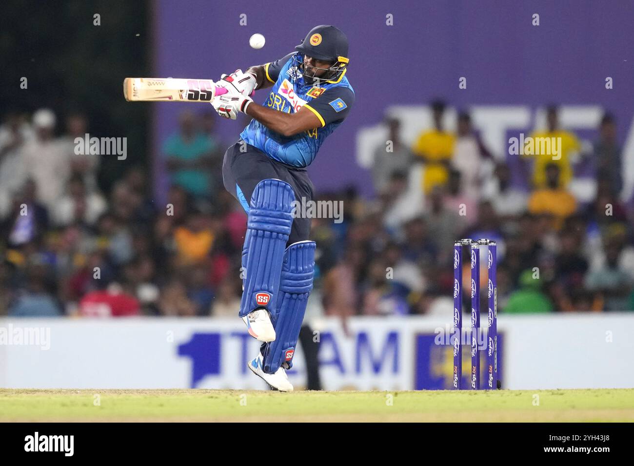 Sri Lanka's Bhanuka Rajapaksa plays a shot during the first Twenty20 ...