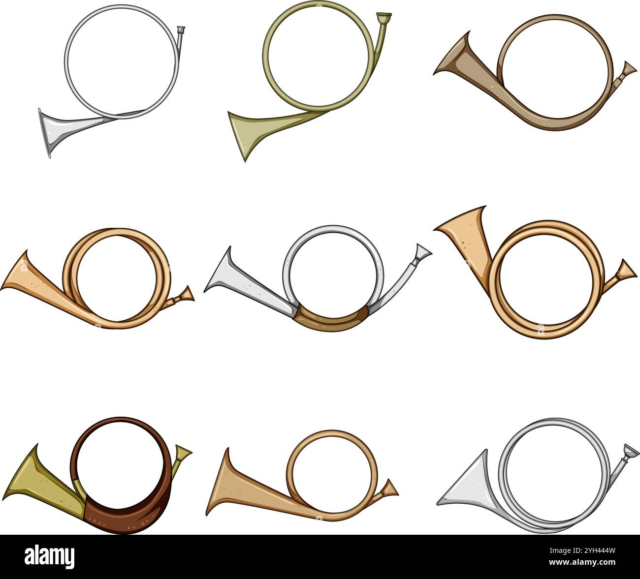 post horn set cartoon vector illustration Stock Vector Image & Art - Alamy