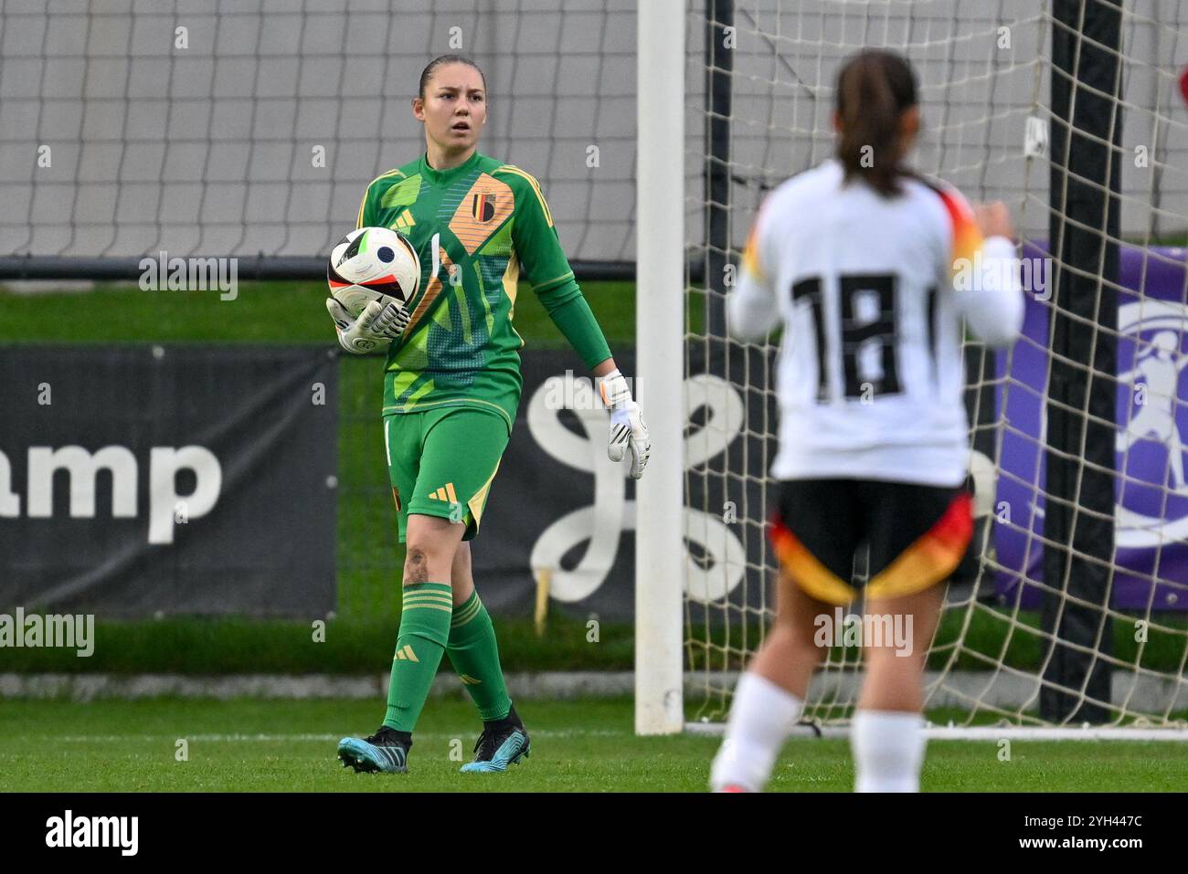 goalkeeper Juliette Demol (1) of Belgium pictured during a soccer game ...
