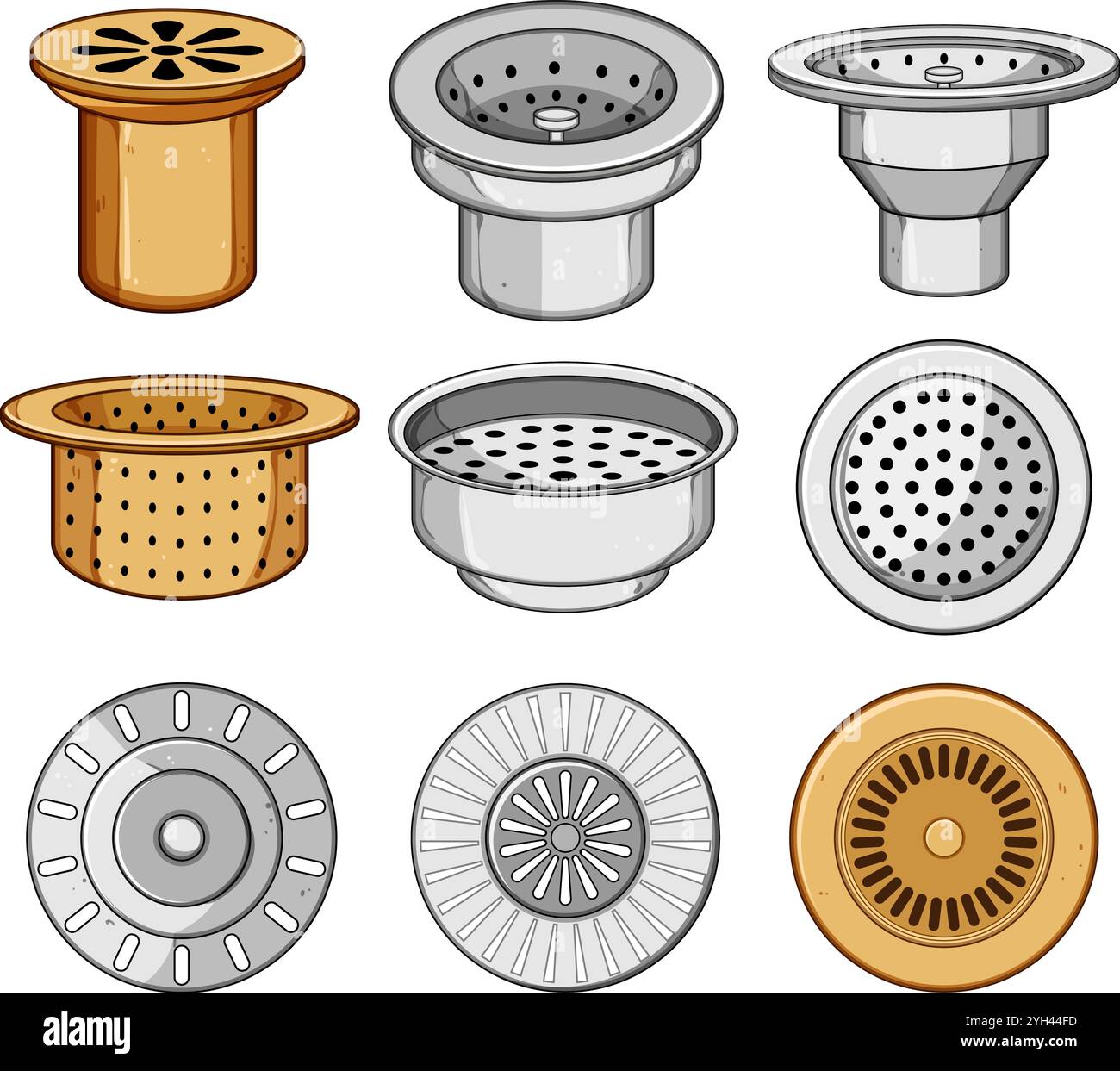sink drain set cartoon vector illustration Stock Vector Image & Art - Alamy