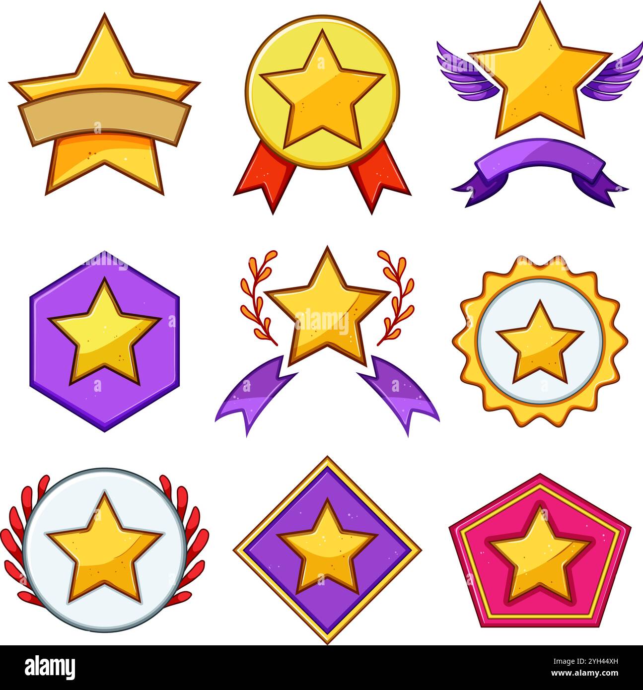 star badge set cartoon vector illustration Stock Vector Image & Art - Alamy