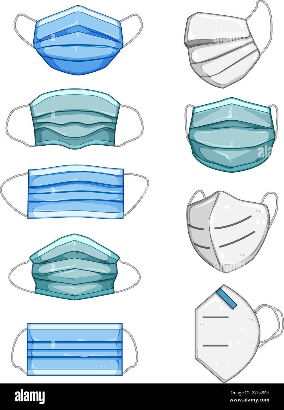 surgical mask set cartoon vector illustration Stock Vector Image & Art ...