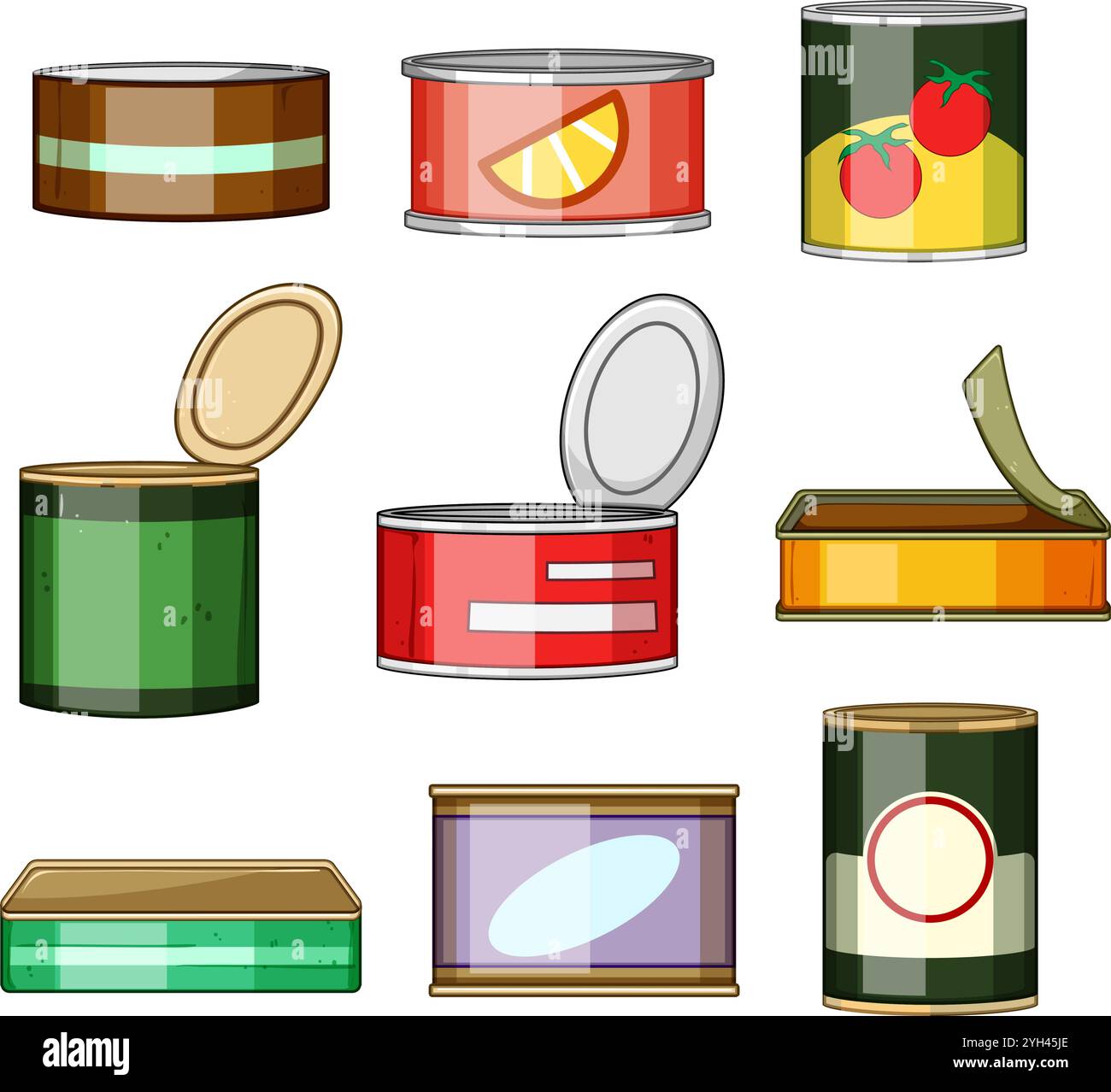 tin can set cartoon vector illustration Stock Vector Image & Art - Alamy