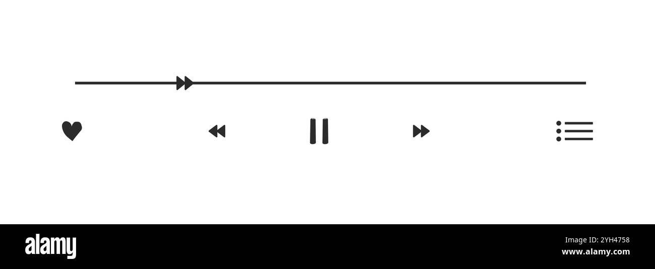 Music or video play interface bar icon, voice record display. Podcast ...