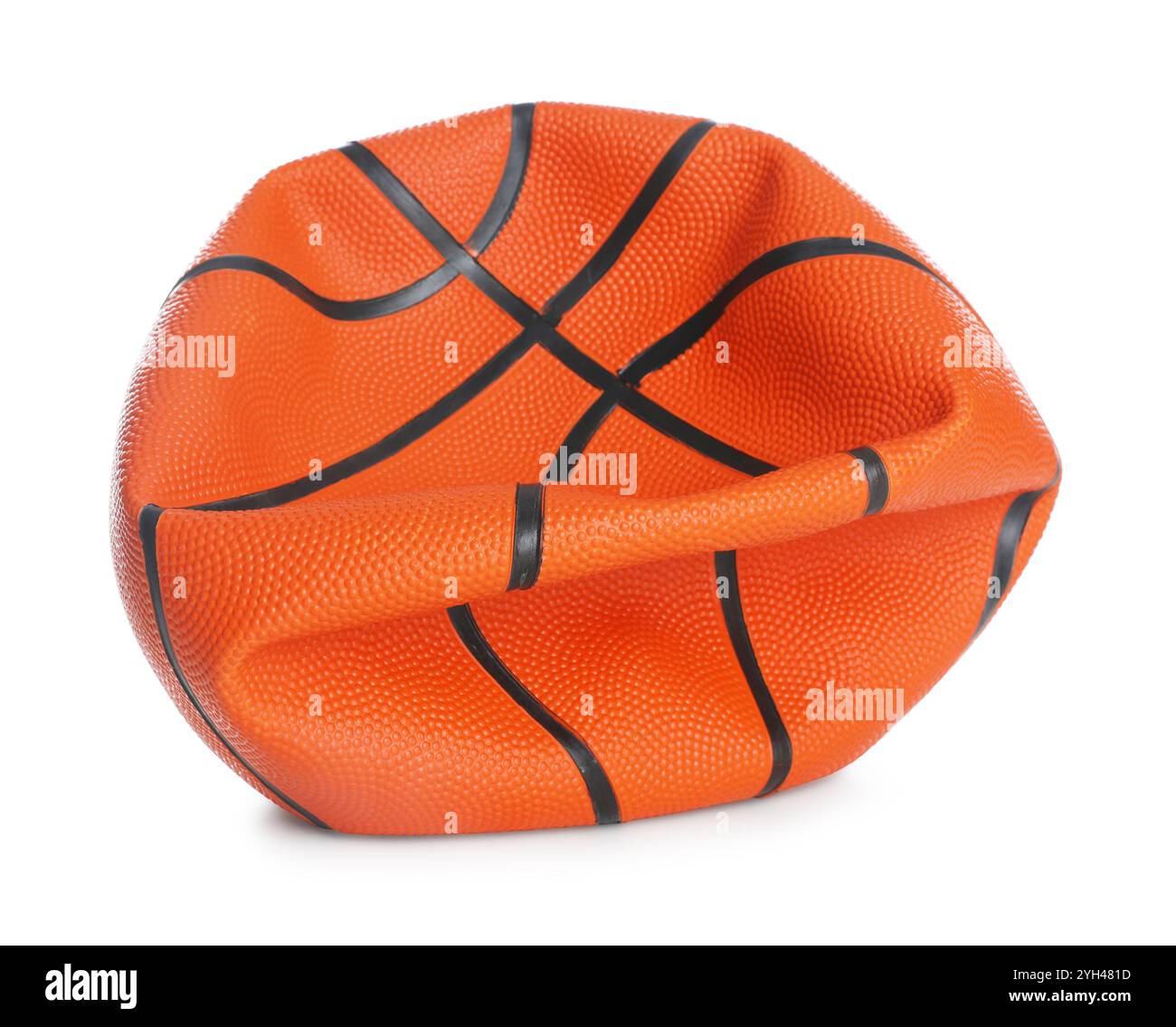 One deflated basketball ball isolated on white Stock Photo - Alamy