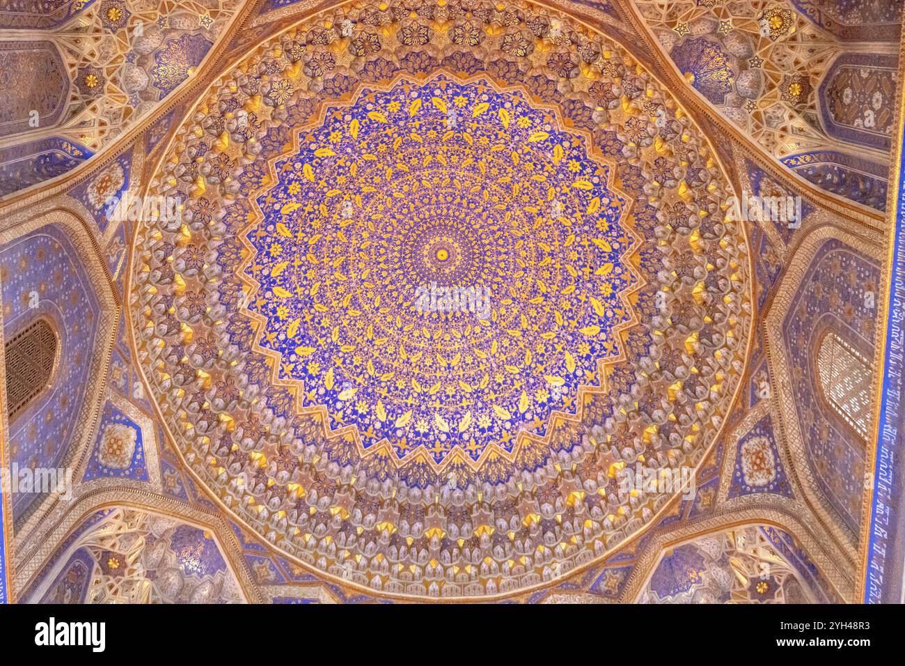 Interior of Tilya Kori Madrasa on Registan Square in Samarkand ...