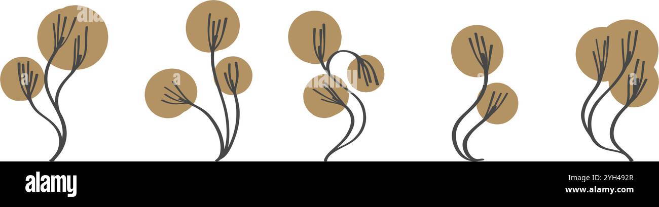 Minimal botanical hand drawing design. Vector illustration Stock Vector ...