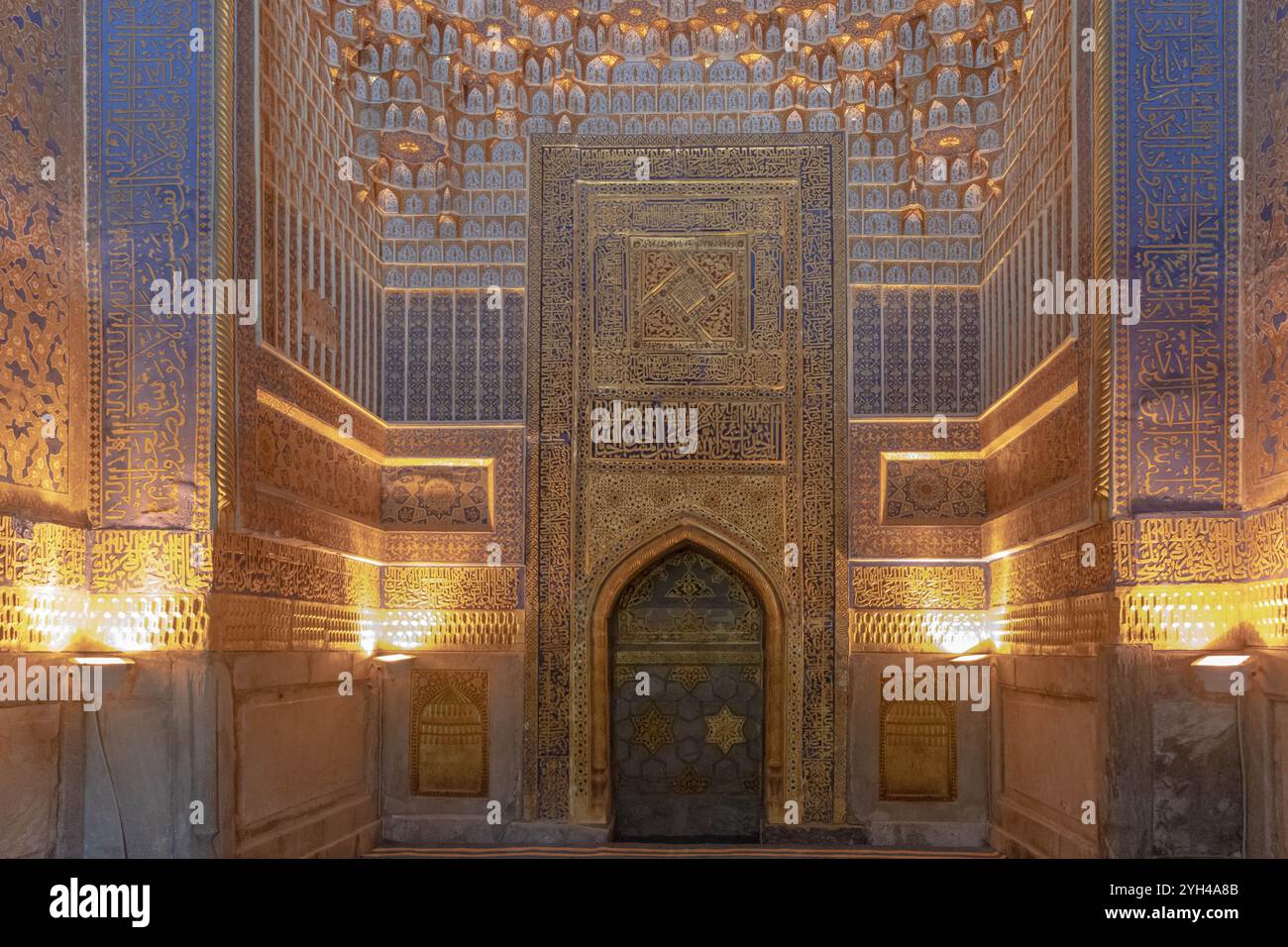 Interior of Tilya Kori Madrasa on Registan Square in Samarkand ...