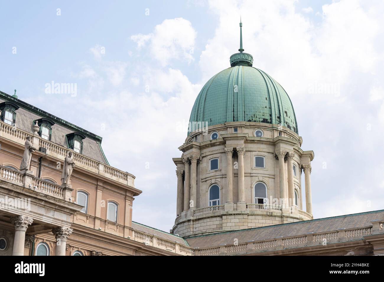 The historic dome of Buda Castle in the Buda Castle District Stock ...