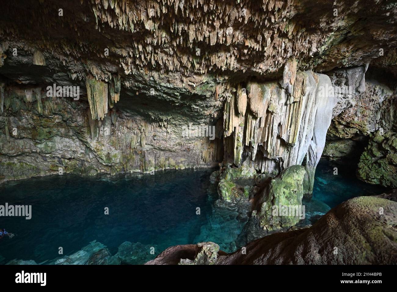 Saturno Cave with beautiful natural pool of crystal clear water formed ...