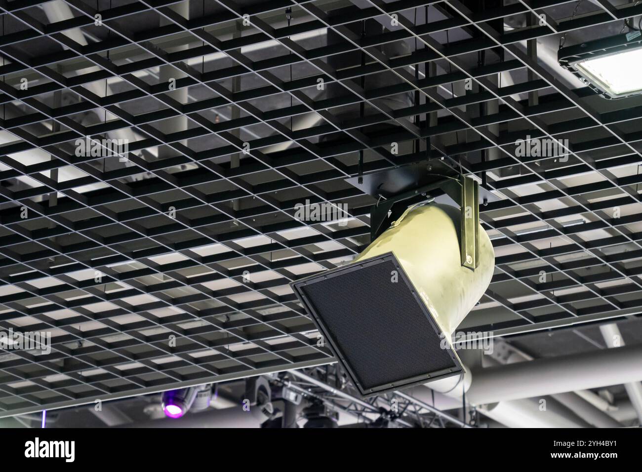 Modern steel roof structure with roof reflector Stock Photo - Alamy